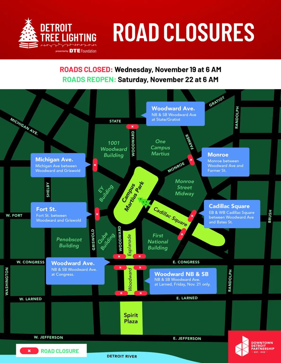 Plan Your Visit: 2025 Detroit Tree Lighting - Downtown Detroit Partnership