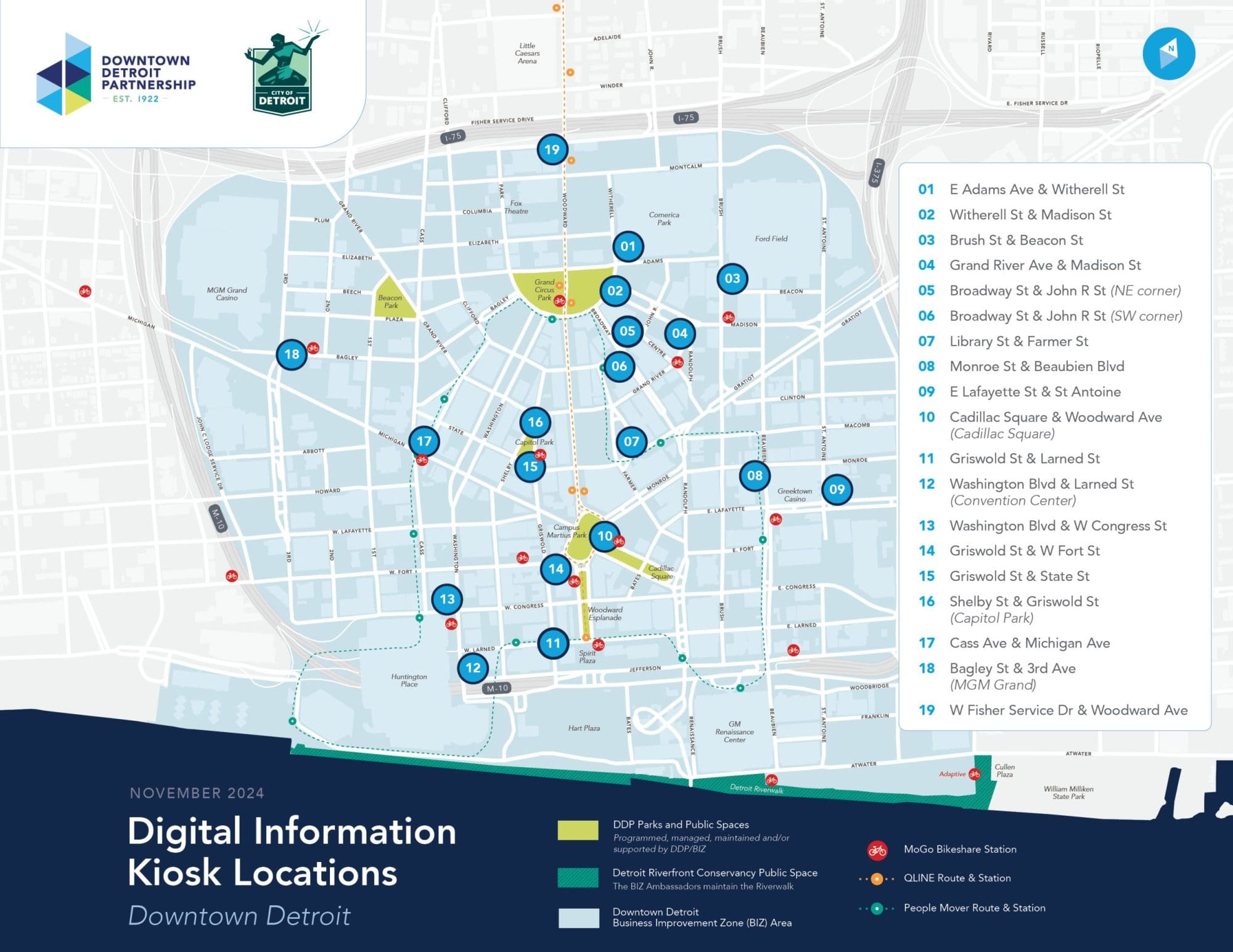Digital Wayfinding Kiosks | Downtown Detroit Partnership