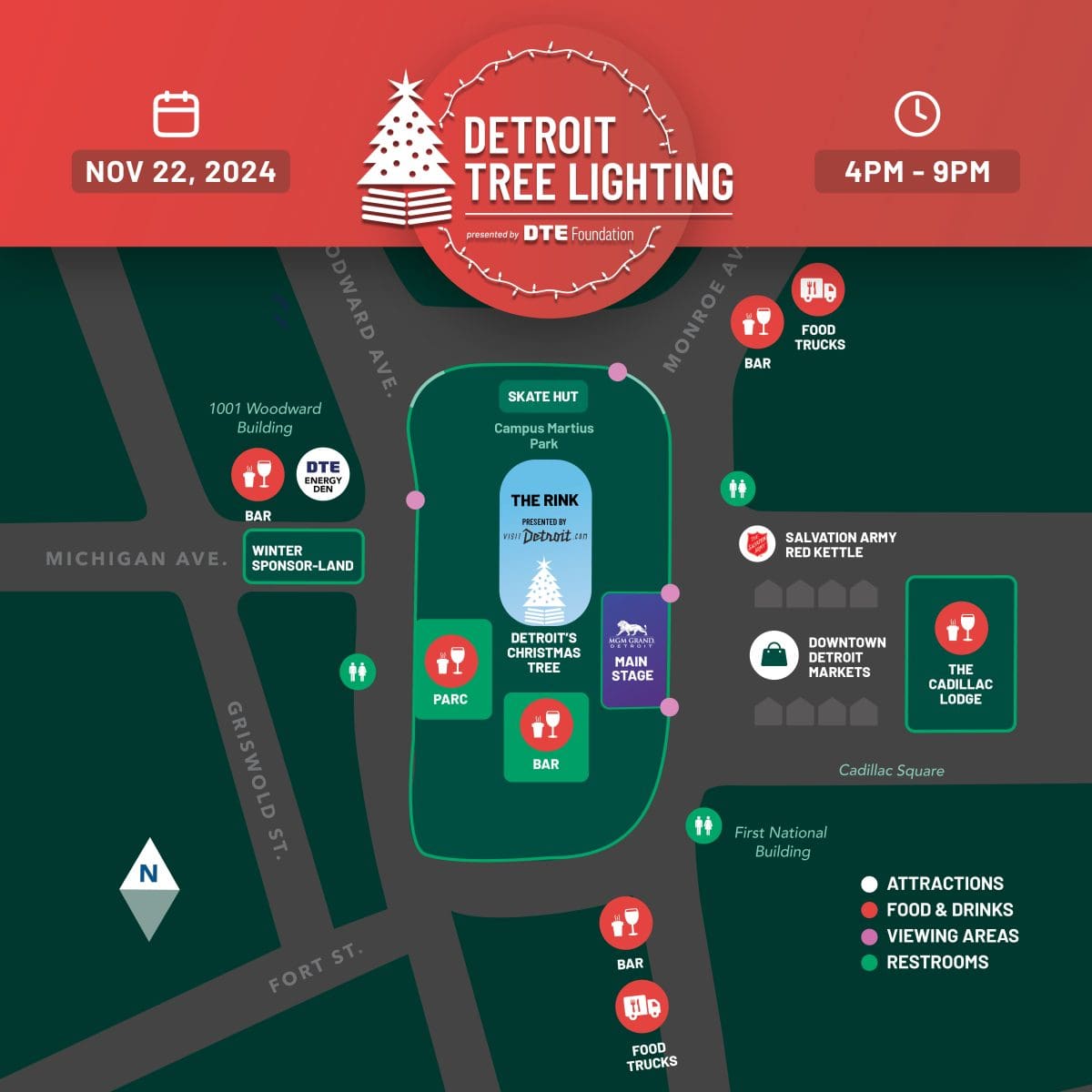Plan Your Visit to the 2024 Detroit Tree Lighting - Downtown Detroit ...