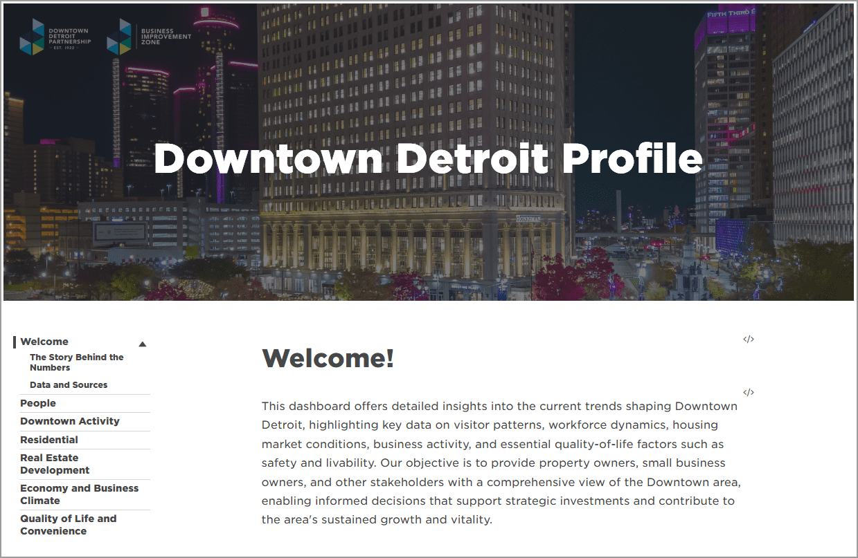 New Tool: Downtown Detroit Data Profile - Downtown Detroit Partnership